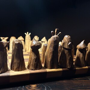 Ghost Chess Set Pieces Only Hand Carved Wood One of a Kind - Etsy