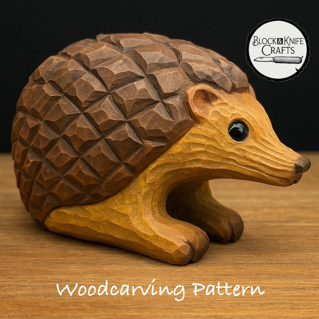Hedgehog Wood Carving Pattern PDF – Printable Animal Whittling Template ...