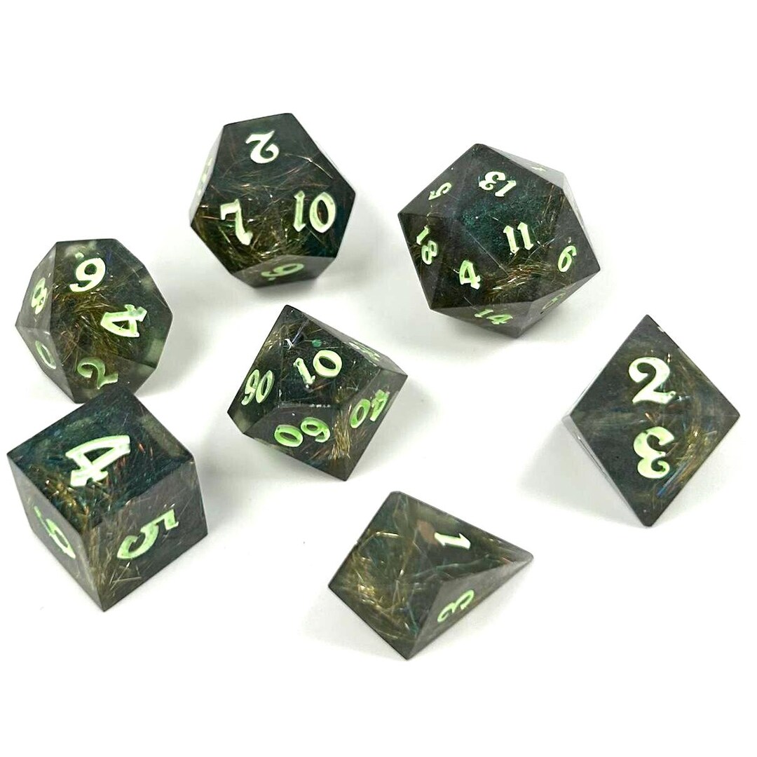 Shimmering Angeline Fiber DND Role Playing Dice Set | Perfect for ...