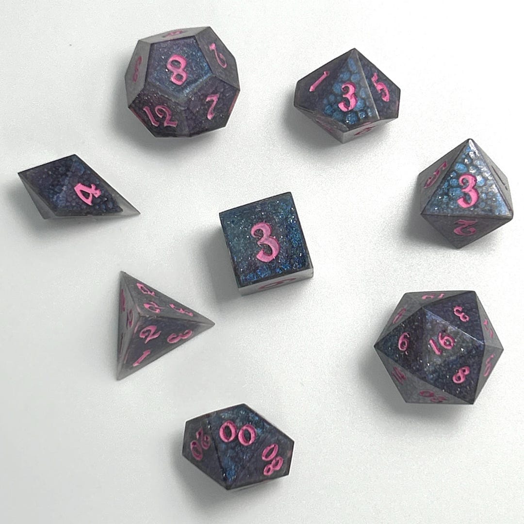 Purple and Pink Dragon Skin DND Role Playing Dice Set | Perfect for ...