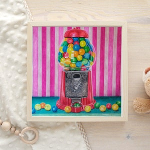 Gumball Machine Poster, Colored Pencils, Printable Art, Digital ...