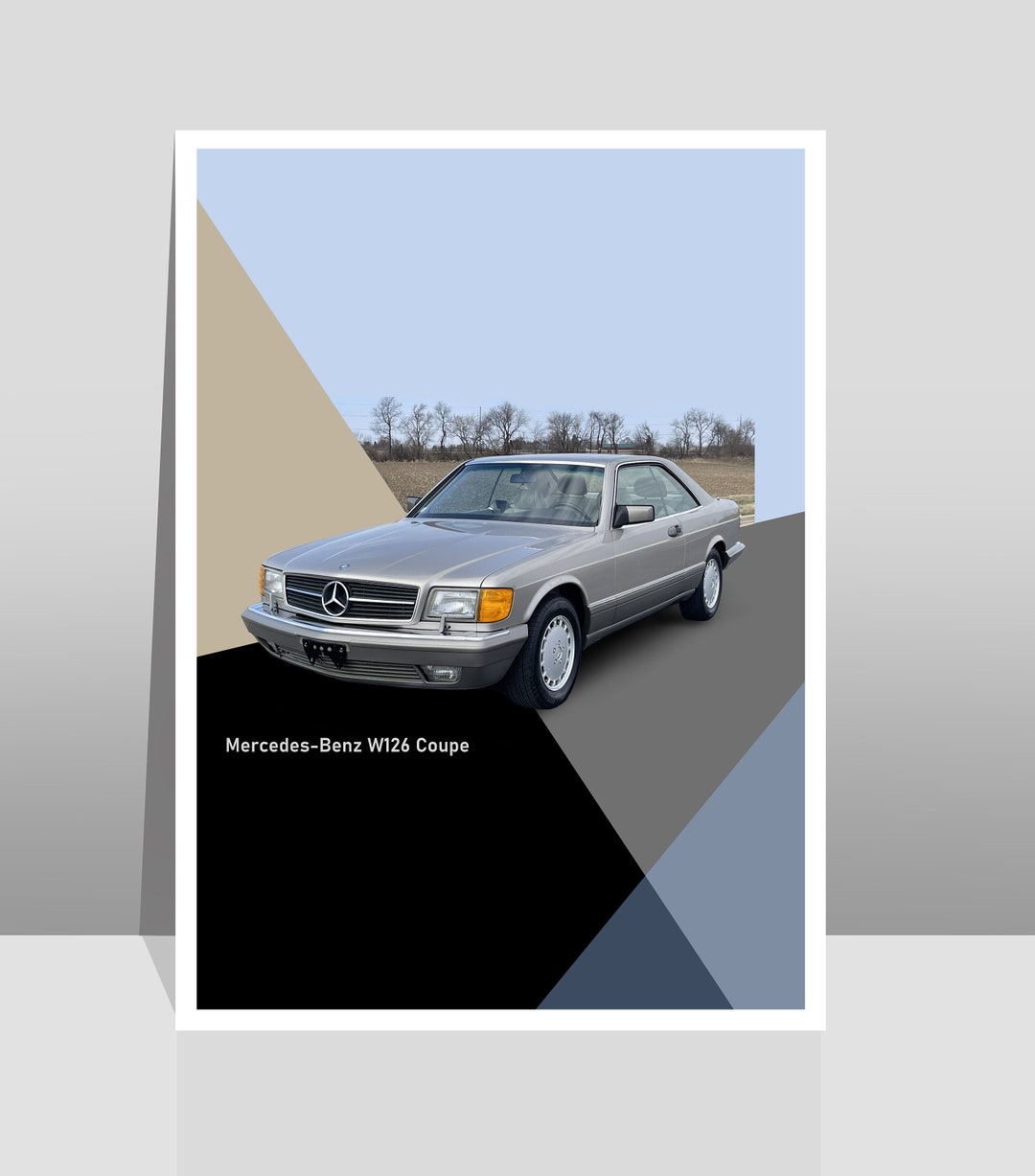 Mercedes-benz W126 560SEC Coupe Classic Car Poster Fine Art Print ...