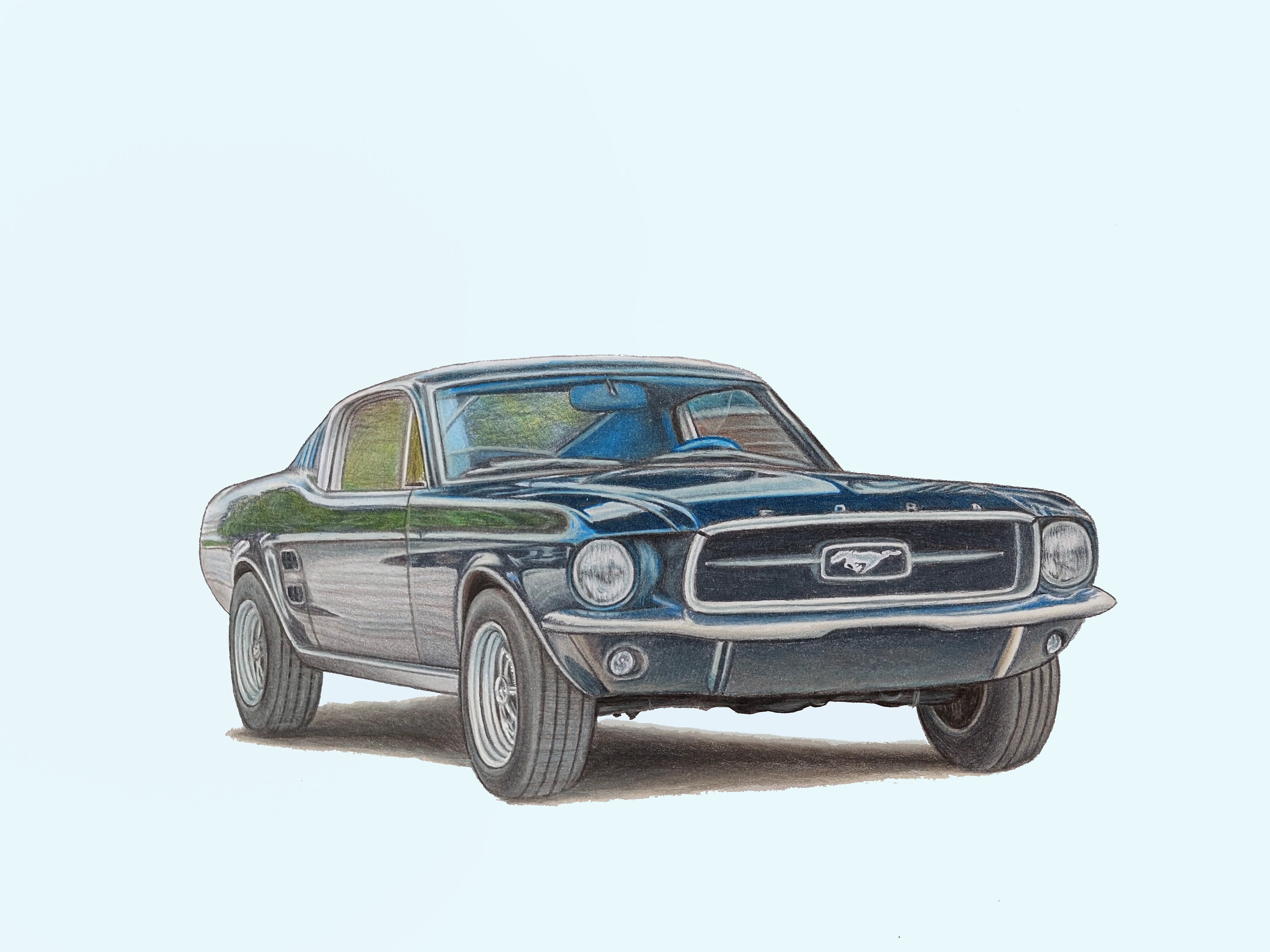Classic 1968 Mustang Drawings