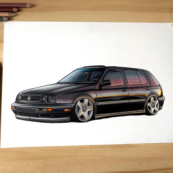Golf Mk2 Drawing Svg - Etsy