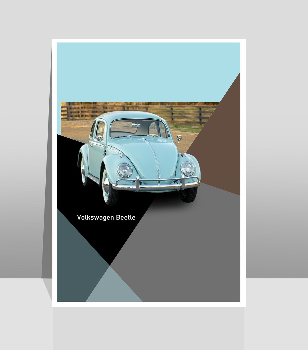 Volkswagen Beetle VW Classic Poster Retro Car Wall Decor Fine Art Print ...