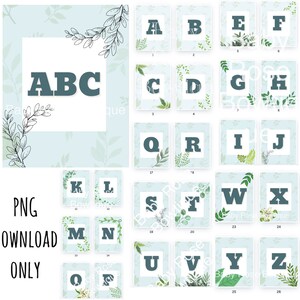Greenery ABC Preschool, Kindergarten, Downloadable PNG. No Hard Copies ...