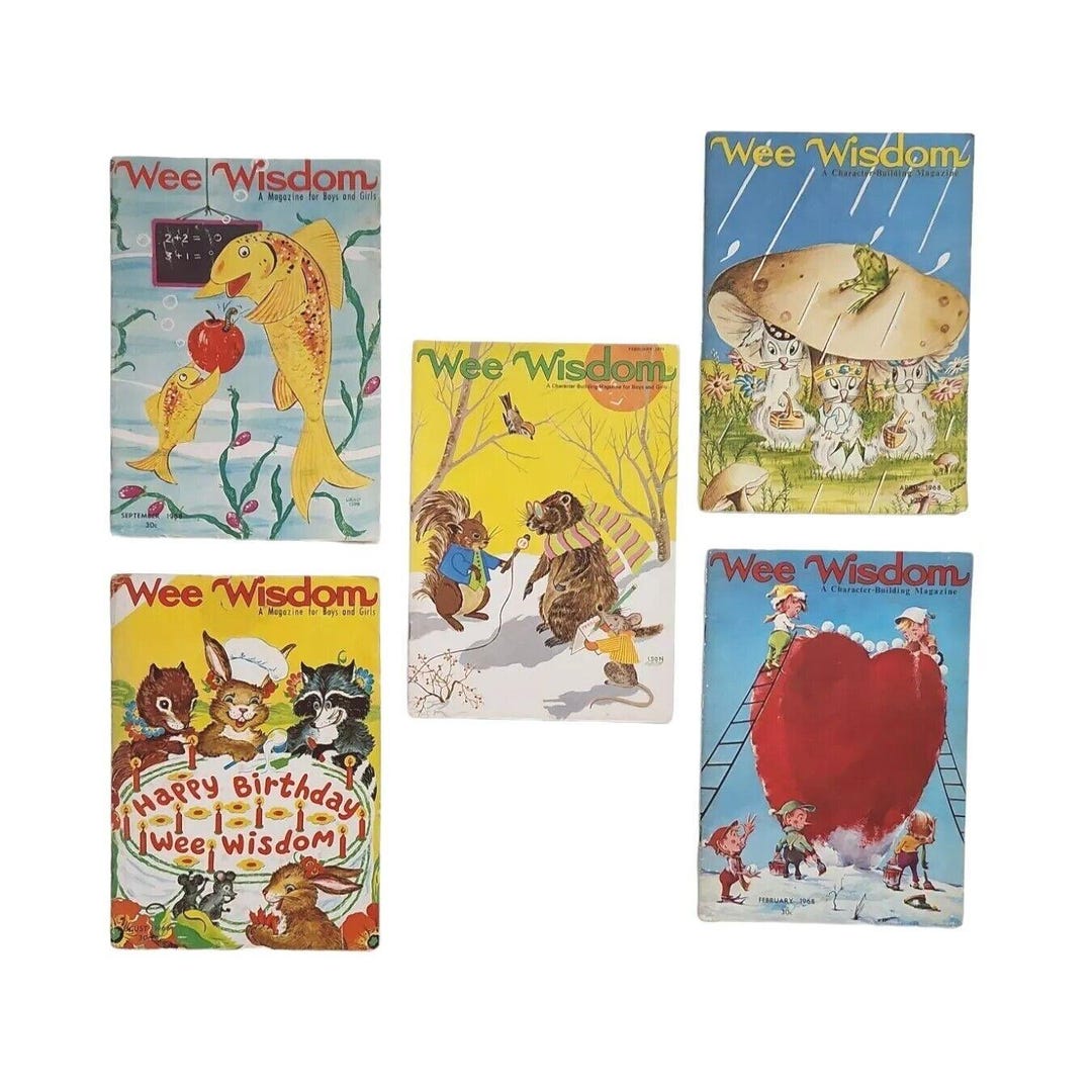 Wee Wisdom Kids Magazine Book Lot of 5 Vintage 1968 1970 Christian ...