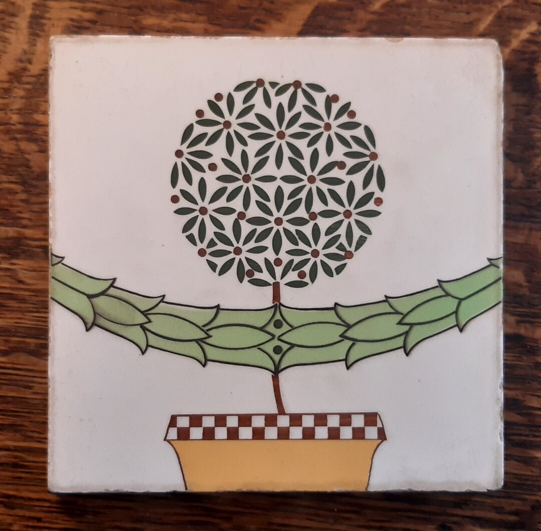 Antique Art Nouveau/ Deco German Tile of a Tree From About 1920 - Etsy