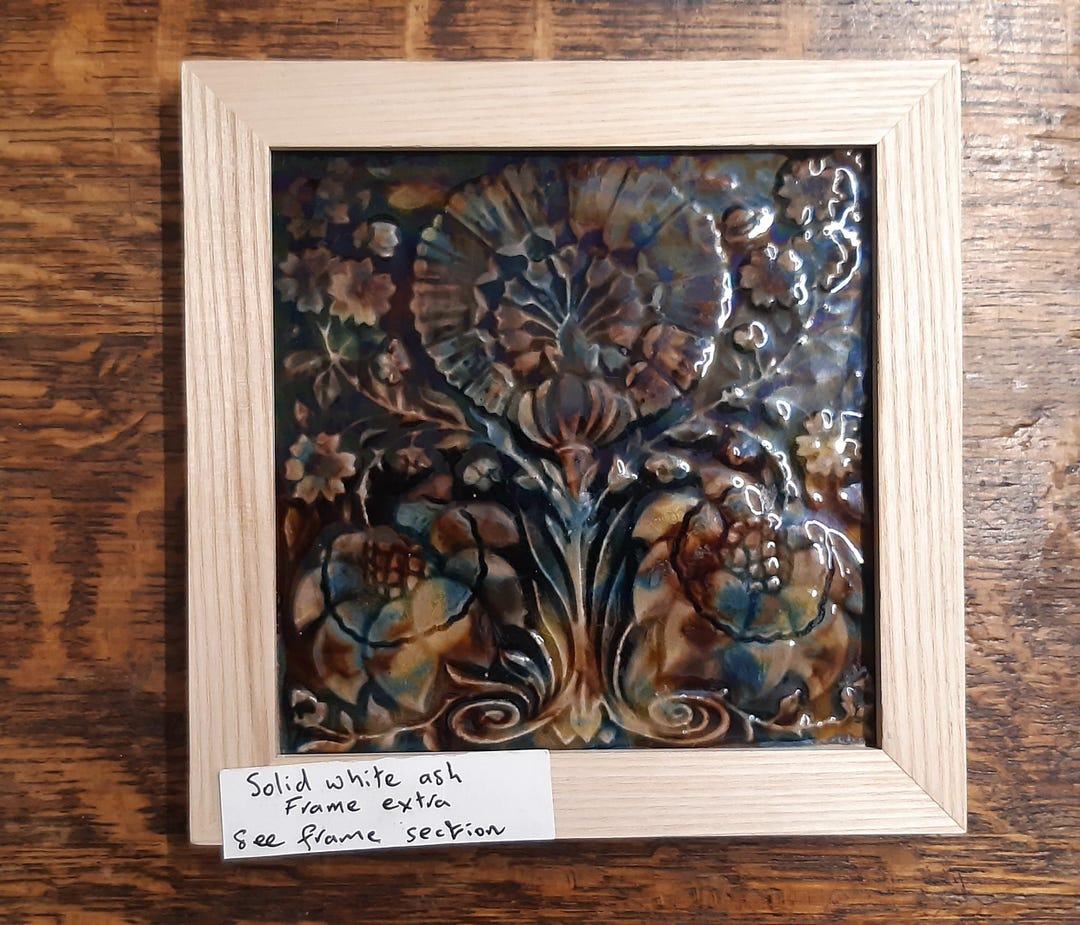 Antique Tile Unusual Art Nouveau Floral Mottled Tile About 1900 - Etsy