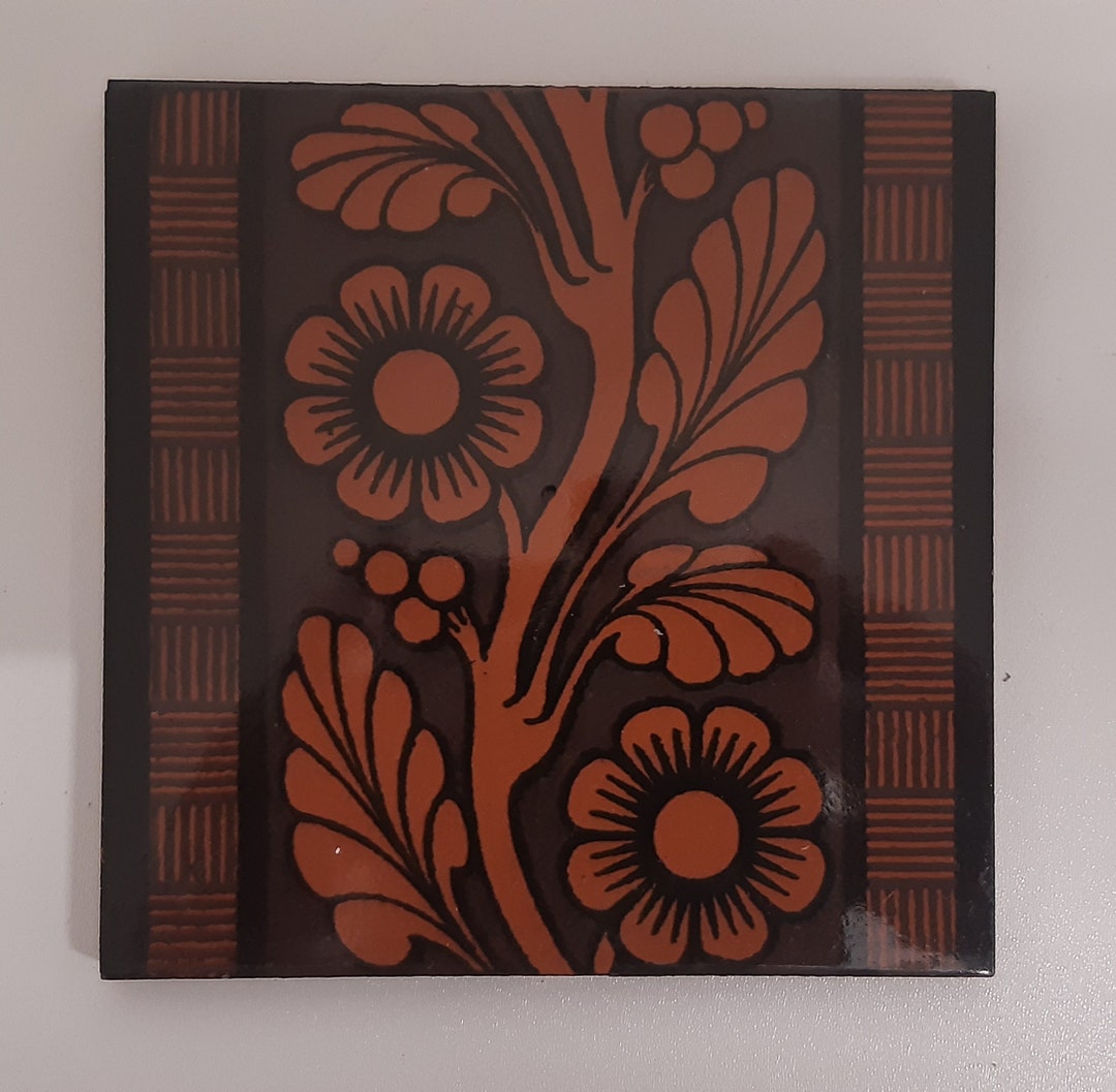 Antique Tile Aesthetic Maw Tiles in Brown and Black 1890 - Etsy