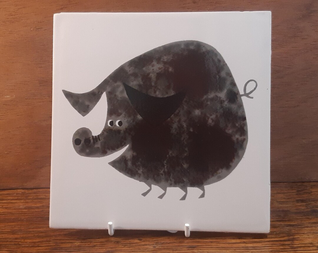 Vintage Tile of a Pig by Kenneth Townsend 1968 - Etsy