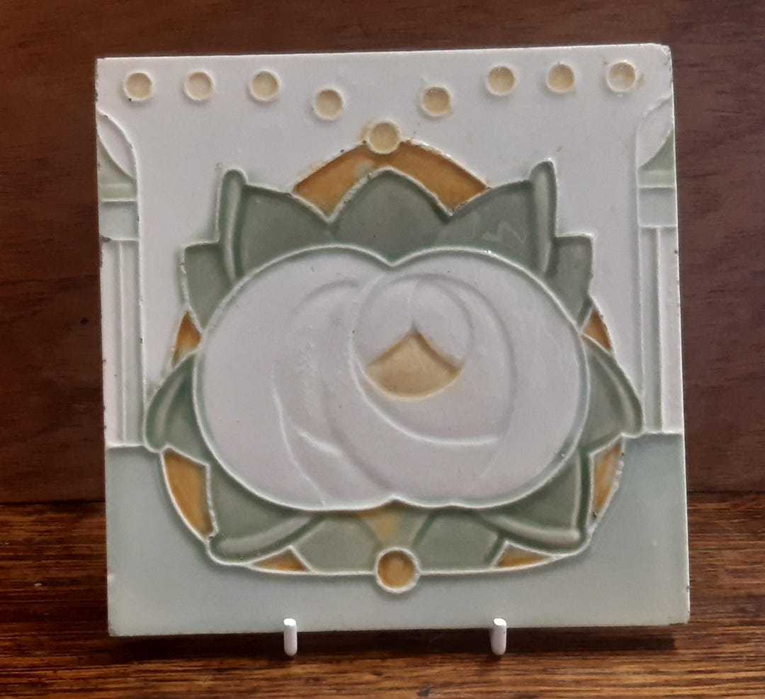 Antique Tile Art Nouveau / Art Deco Tile of Water Lilies About 1910 Le ...