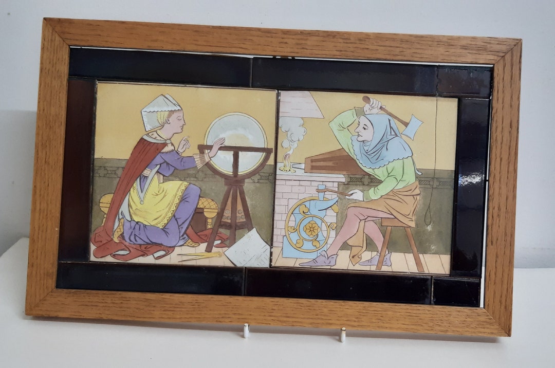 Antique Tile Panel Copeland Medieval Crafts Circa 1877 - Etsy