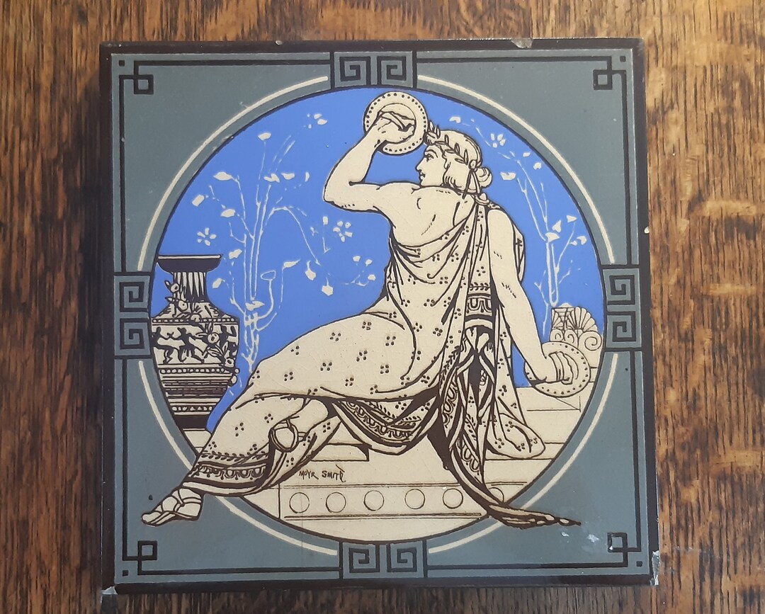 Antique Tile Minton's Classical Figures With Musical Instruments Cymbal ...