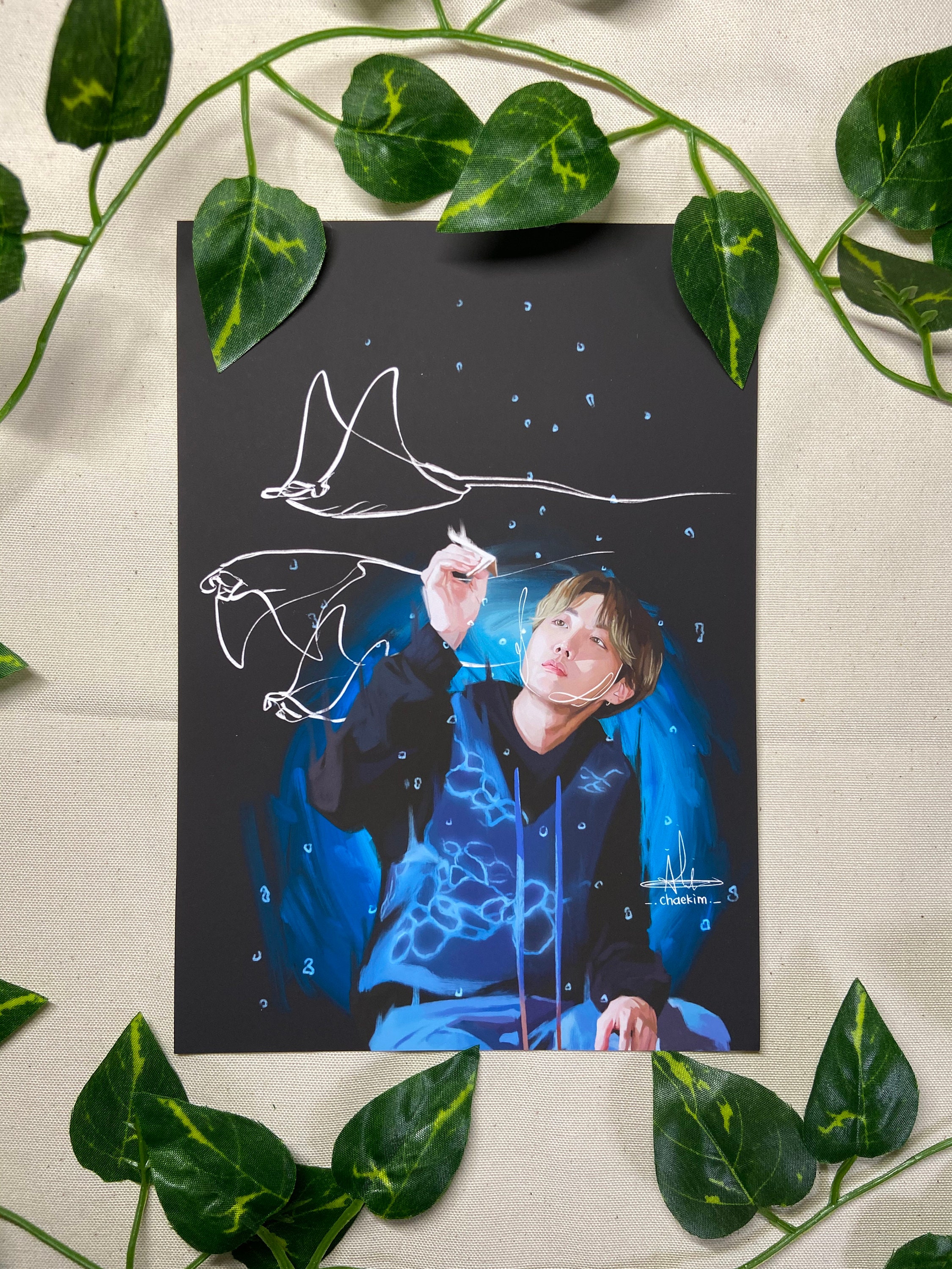BTS Jhope Blue Side Fanart BTS Prints - Etsy