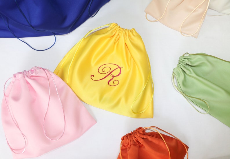 Custom Monogram Satin Dust Bag: Handmade Travel Storage Pouch - Etsy