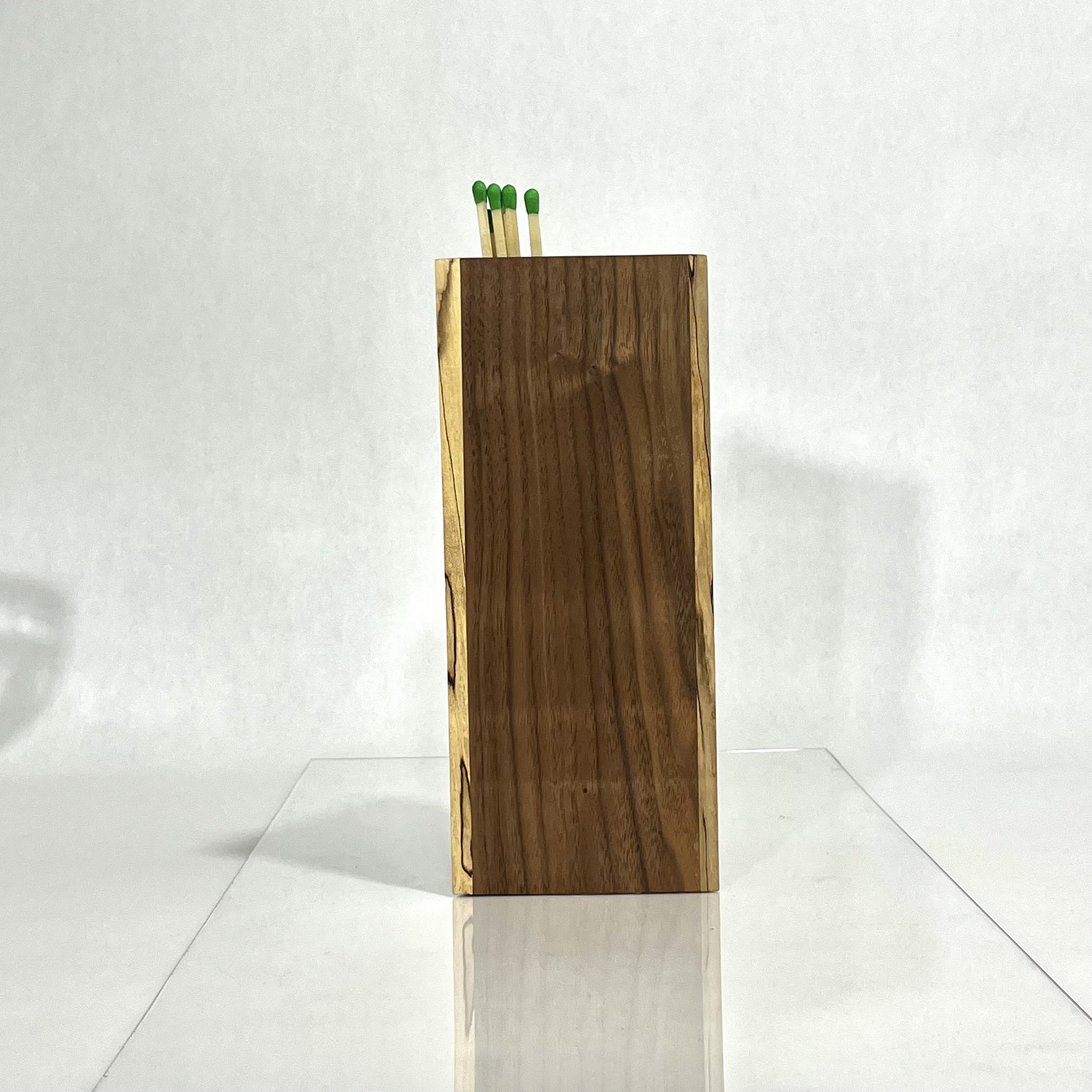 Matchbox Long Match Holder Fireplace Mantel Decor Handmade Wood ...