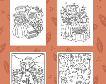 Pumpkin Patch-fall Time Printable-adult Coloring Book Page-for - Etsy
