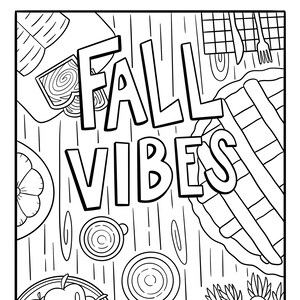Fall Vibes Coloring Page - Autumn Coloring Page - Fall Coloring Page ...