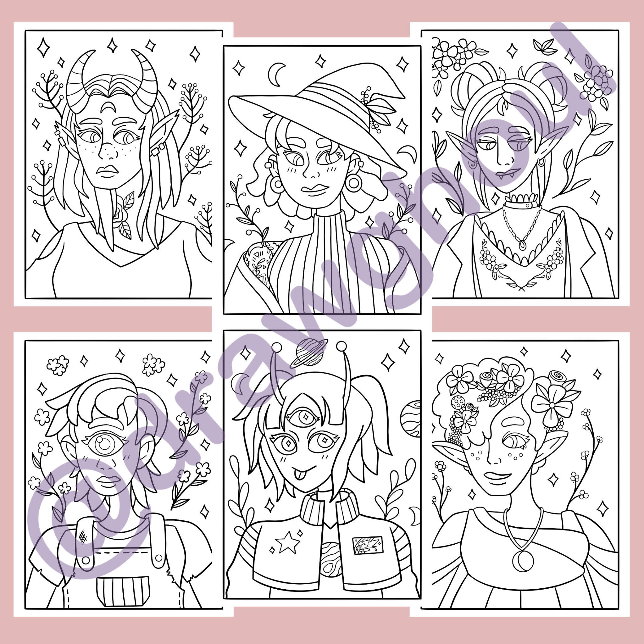 Monster Girl Coloring Pages: Fashion Fantasy Art (digital Download) - Etsy