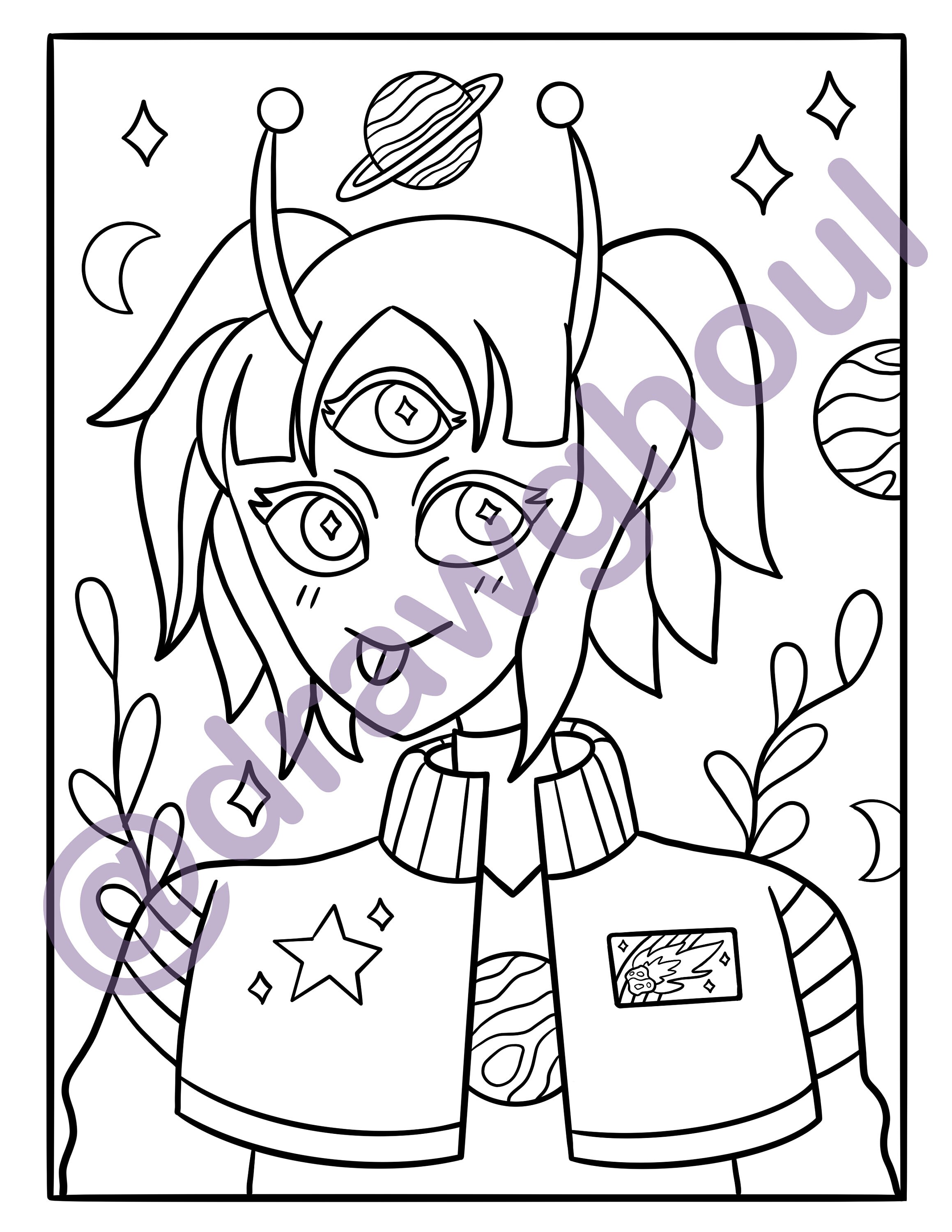 Monster Girl Coloring Pages: Fashion Fantasy Art (digital Download) - Etsy