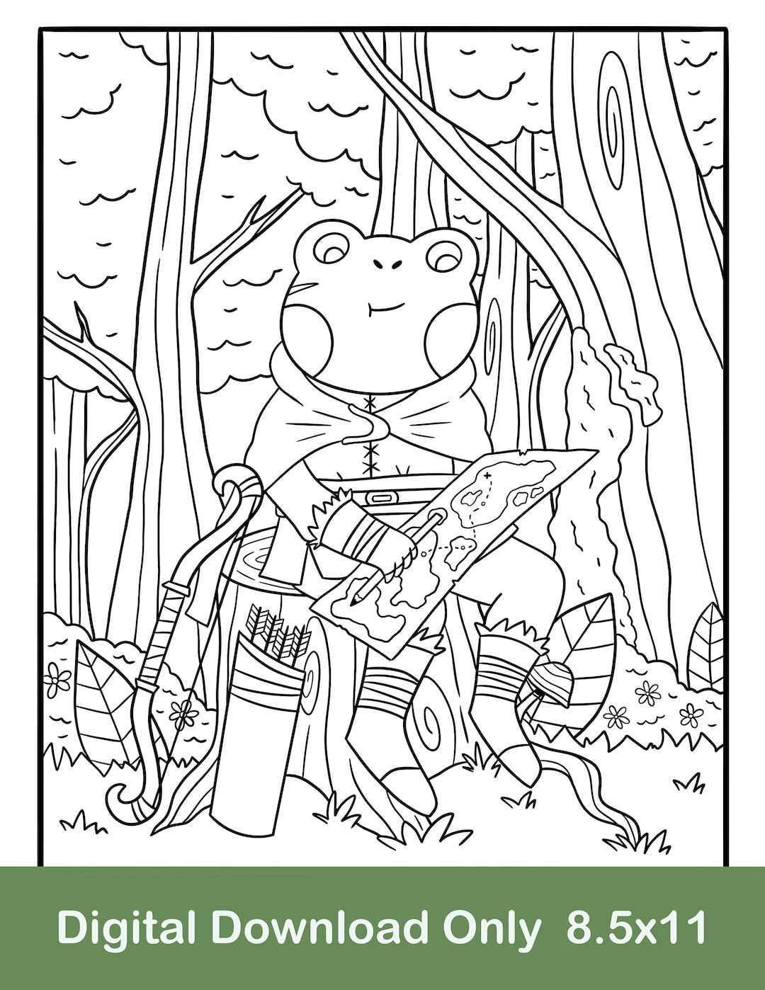 Ranger Frog Coloring Page: D&D Printable (digital Download) - Etsy