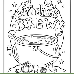 Witches Brew Coloring Page - Halloween Coloring Page - Fall Coloring ...