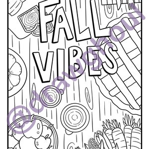 Fall Vibes Coloring Page - Autumn Coloring Page - Fall Coloring Page ...
