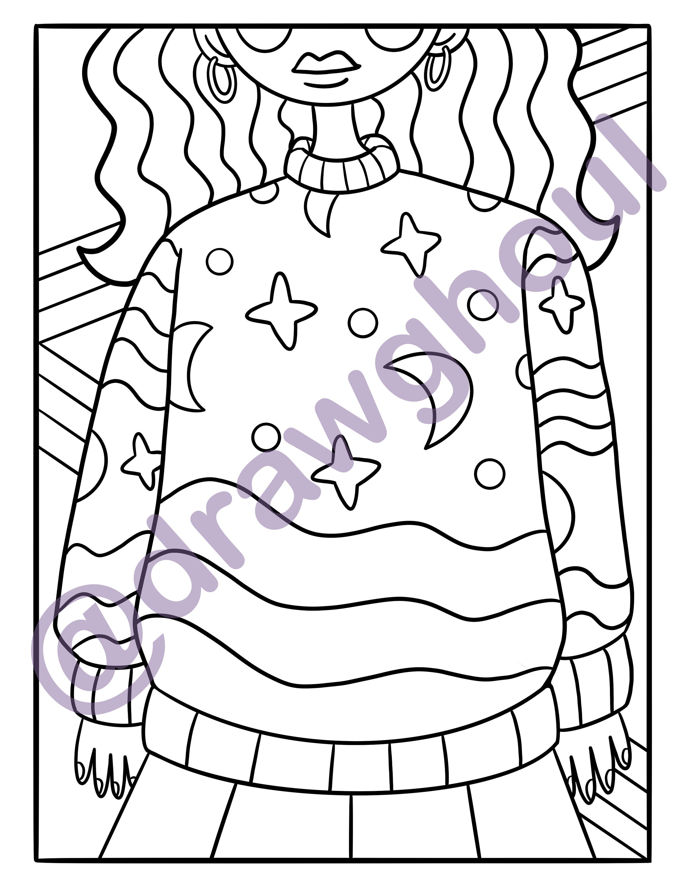 Clothing Set Printable Coloring Page Clothing Coloring Page Fashion ...