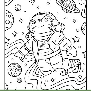 Space Frog Coloring Page: Cozy Adventure (digital Download) - Etsy