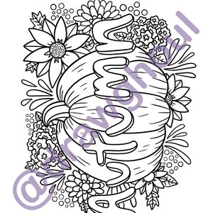 Autumn Coloring Page - Pumpkin Coloring Page - Fall Coloring Page ...