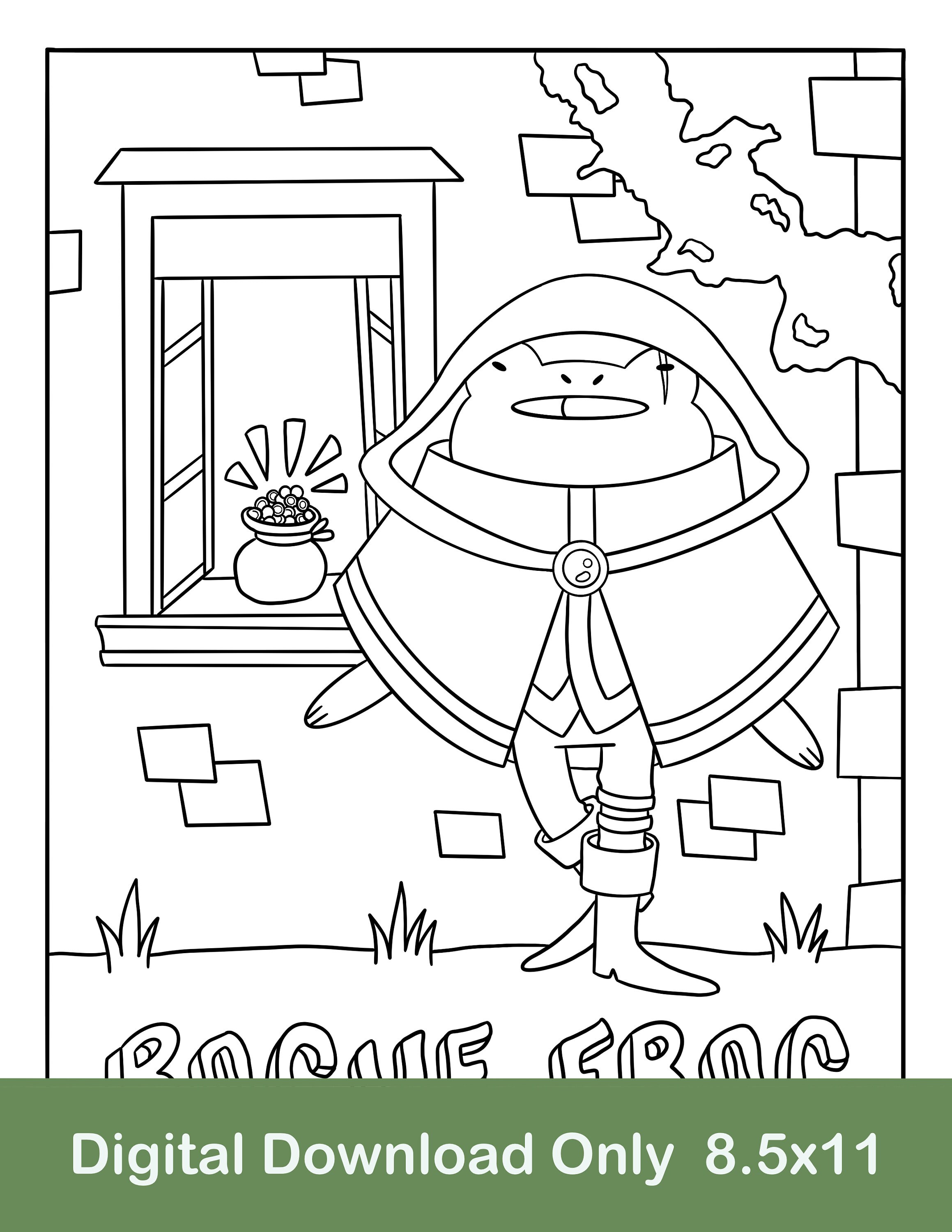 Rogue Frog imprimible para colorear Página para colorear DND Página ...