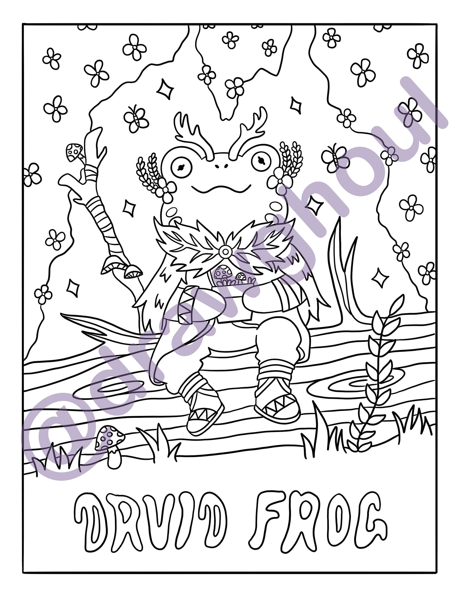 Dnd Frogs Printable Coloring Pages Dungeons and Dragons - Etsy