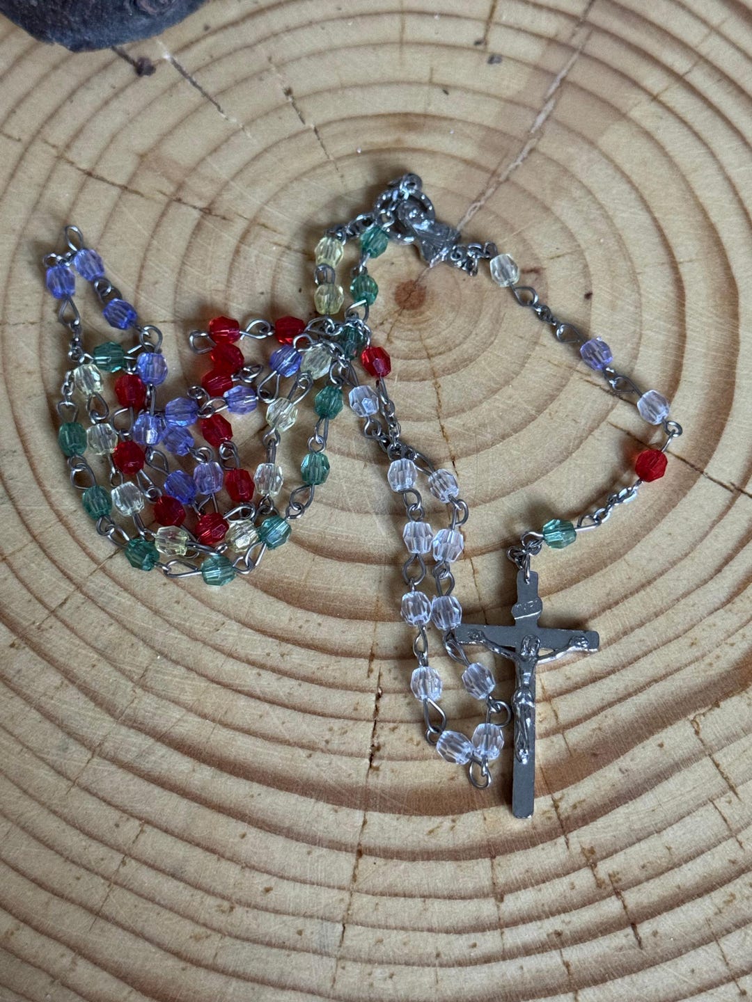 Multi-colored Beaded Rosary With Crucifix - Etsy