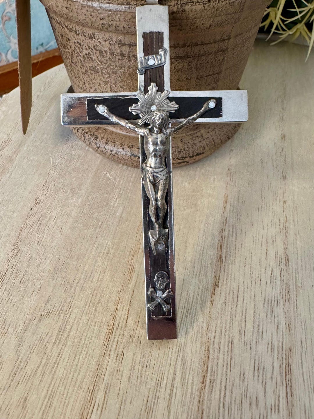 Vintage Black and Silver Crucifix – Made in Italy (3.5" X 2") - Etsy