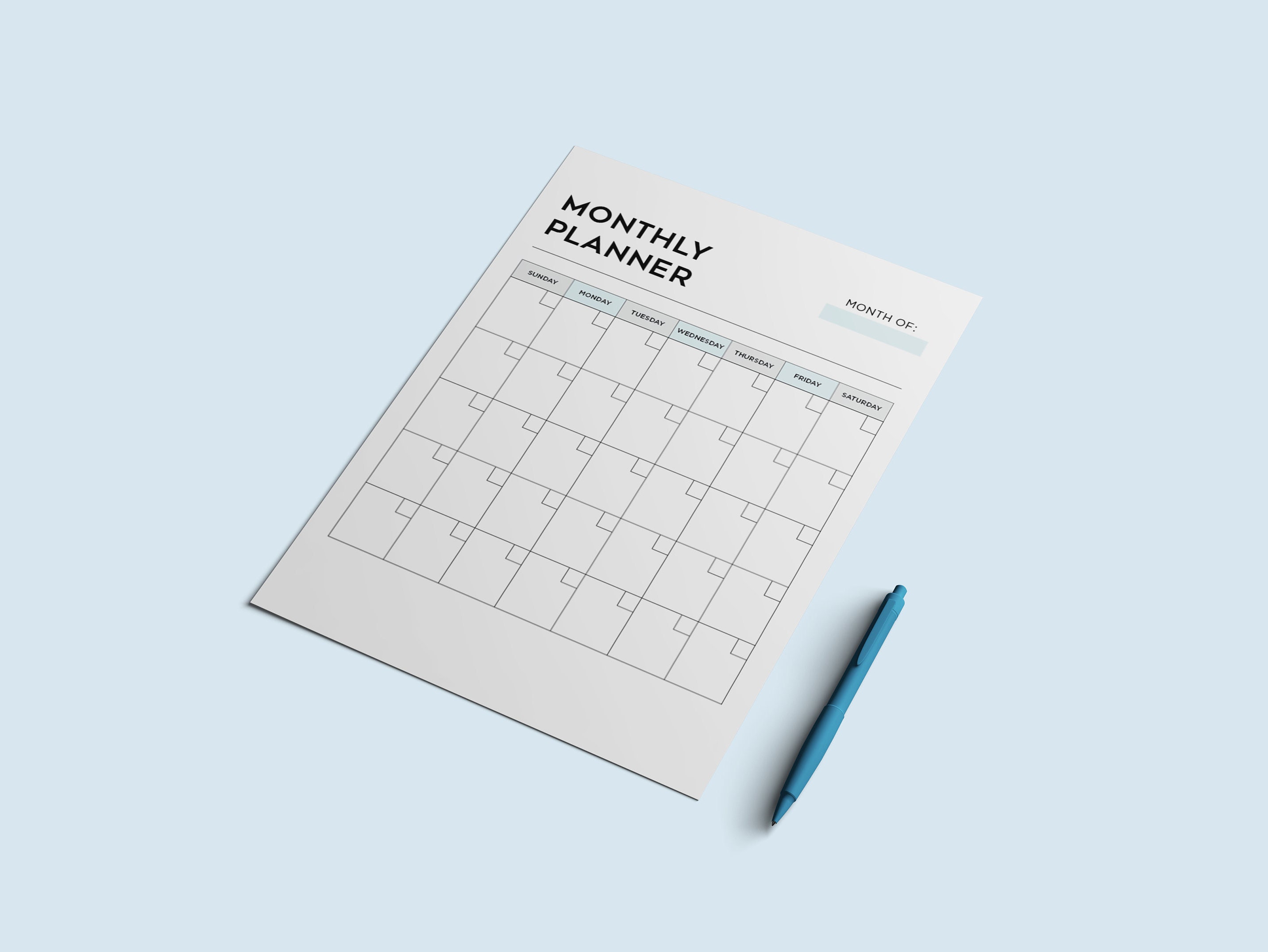 Minimalist Monthly Planner Printable Instant Download - Etsy
