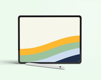 Aesthetic Retro Ipad Wallpaper Background Fun Abstract | Etsy