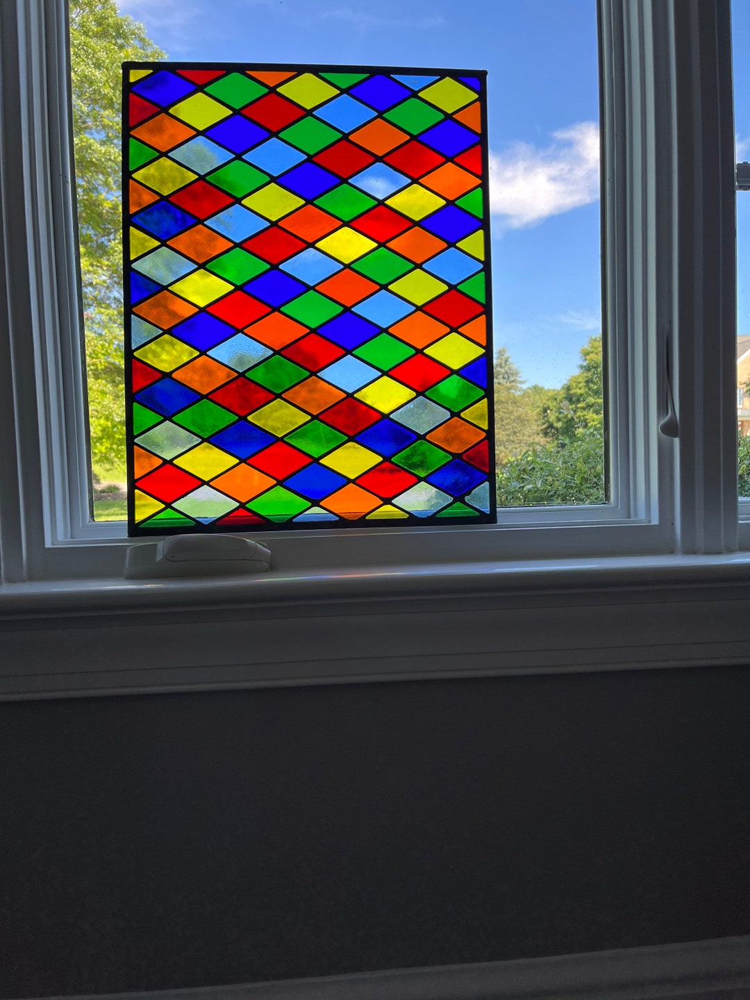 Stained Glass Multi Color Window Hanging, Gift, Holidays, Handmade ...