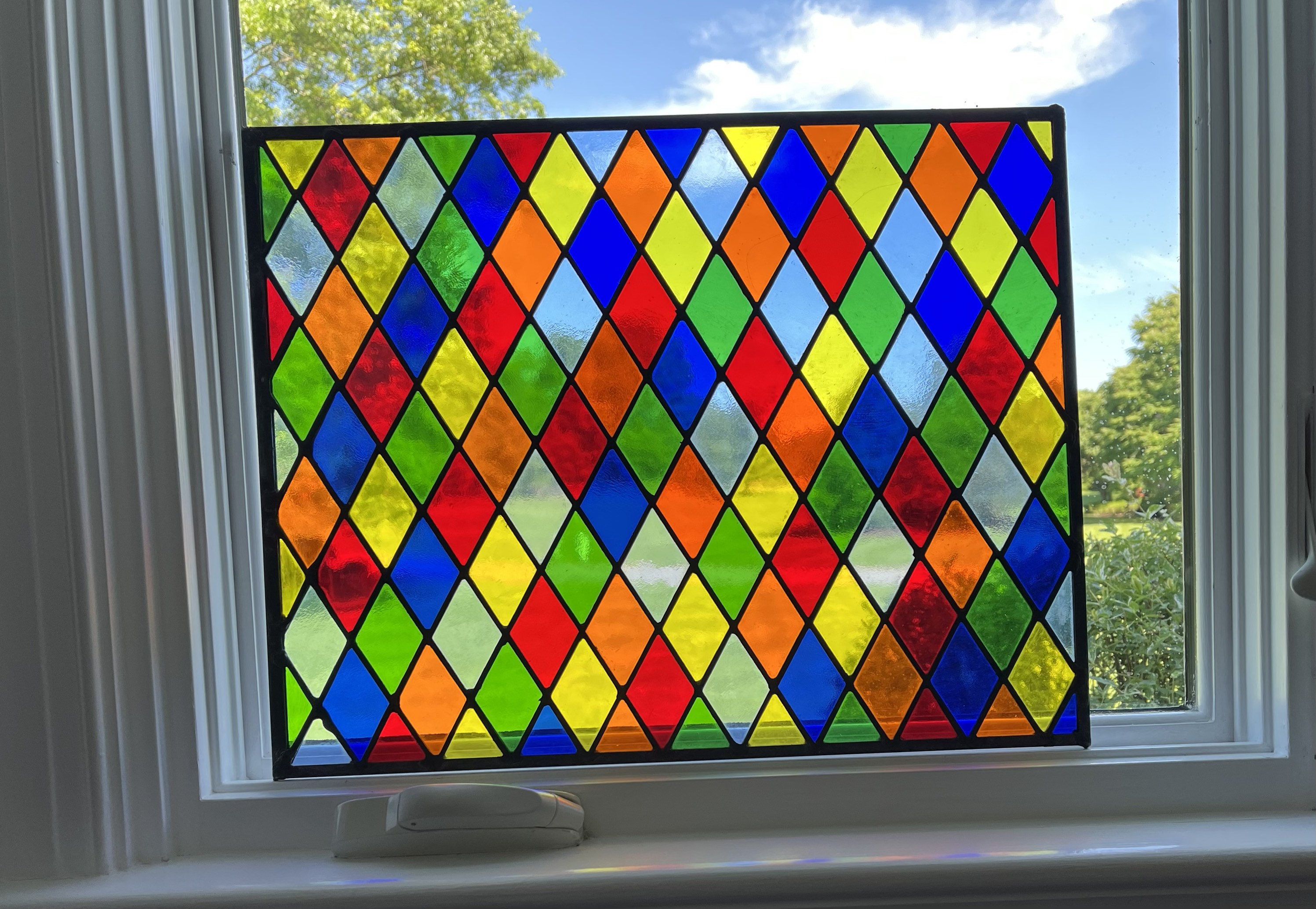 Stained Glass Multi Color Window Hanging, Gift, Holidays, Handmade ...