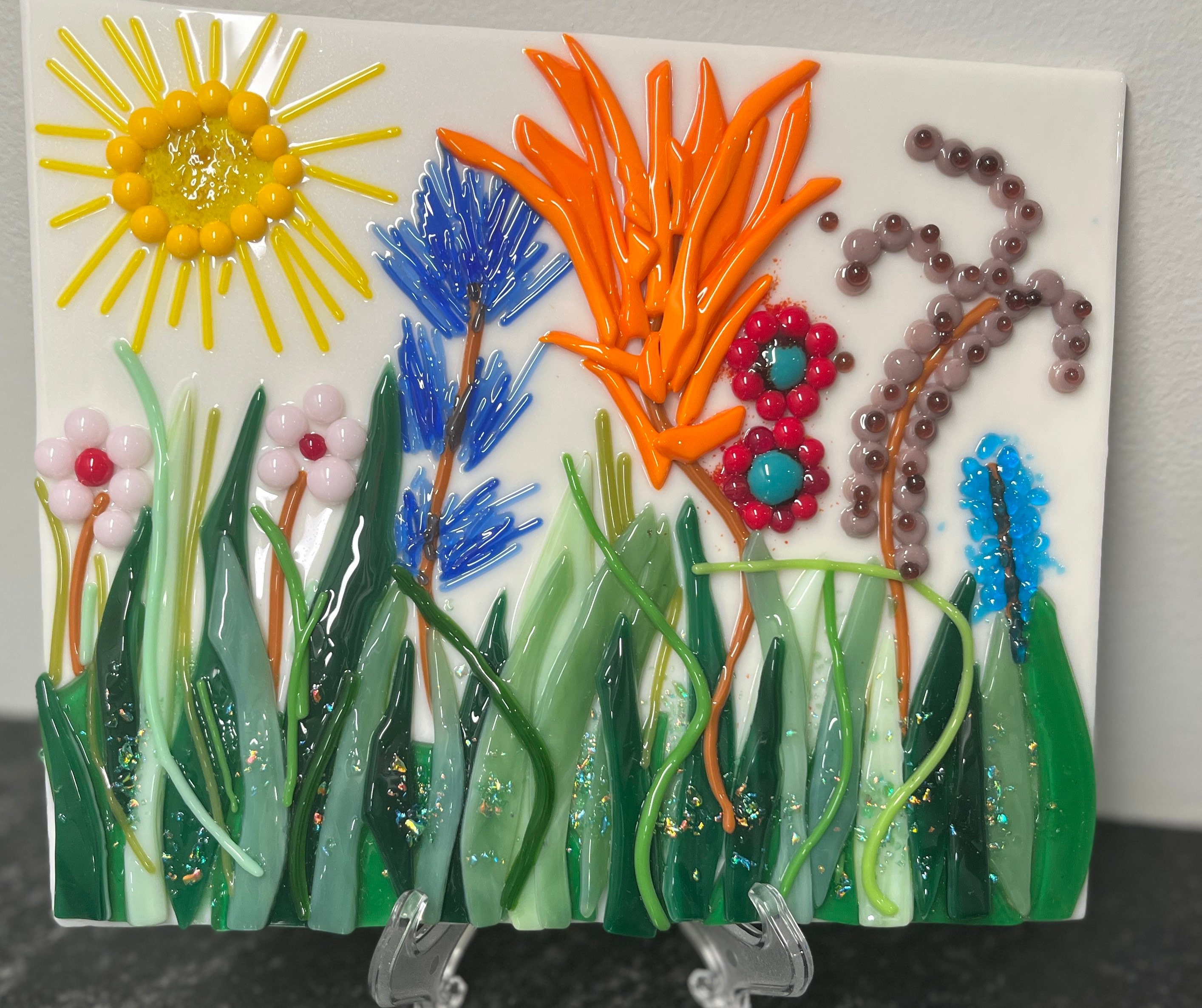 Fused Glass Flower Scape - Etsy