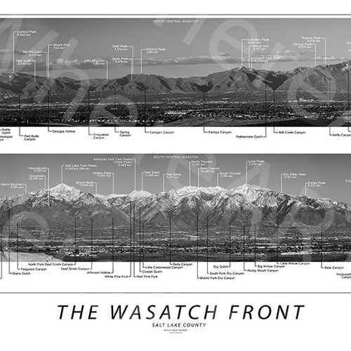 Large Canvas/poster Print of Wasatch Front Place Names - Etsy