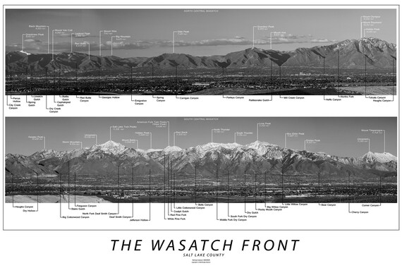 Large Canvas/poster Print of Wasatch Front Place Names - Etsy