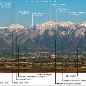 Large Canvas/poster Print of Wasatch Front Place Names | Free Shipping ...