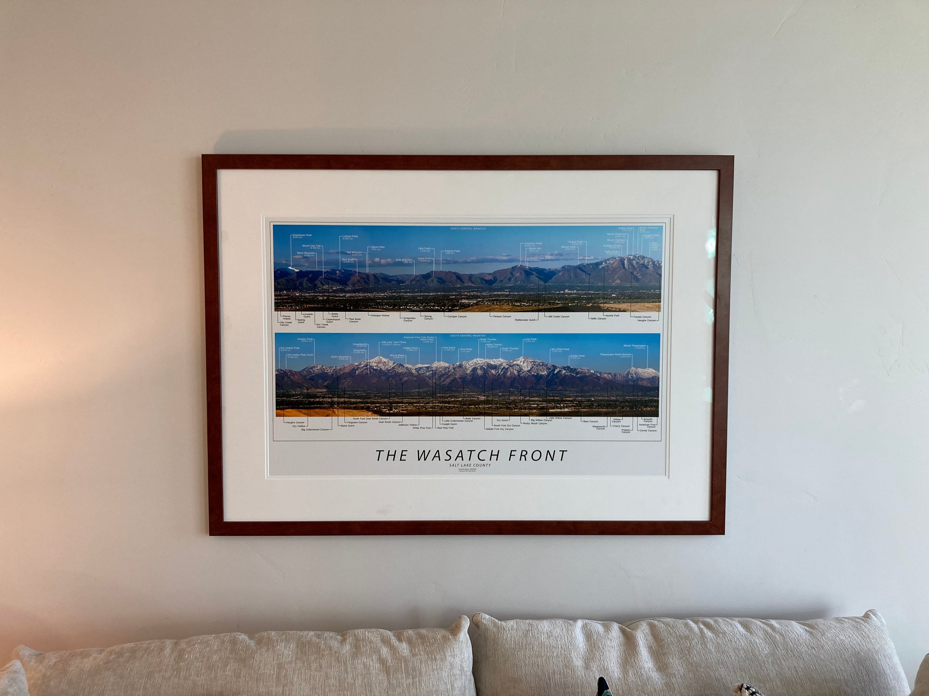 Large Canvas/poster Print of Wasatch Front Place Names | Free Shipping ...