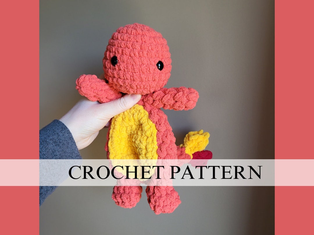 Char the Fire Lizard Crochet Pattern: Dino Pocket Monster Amigurumi ...