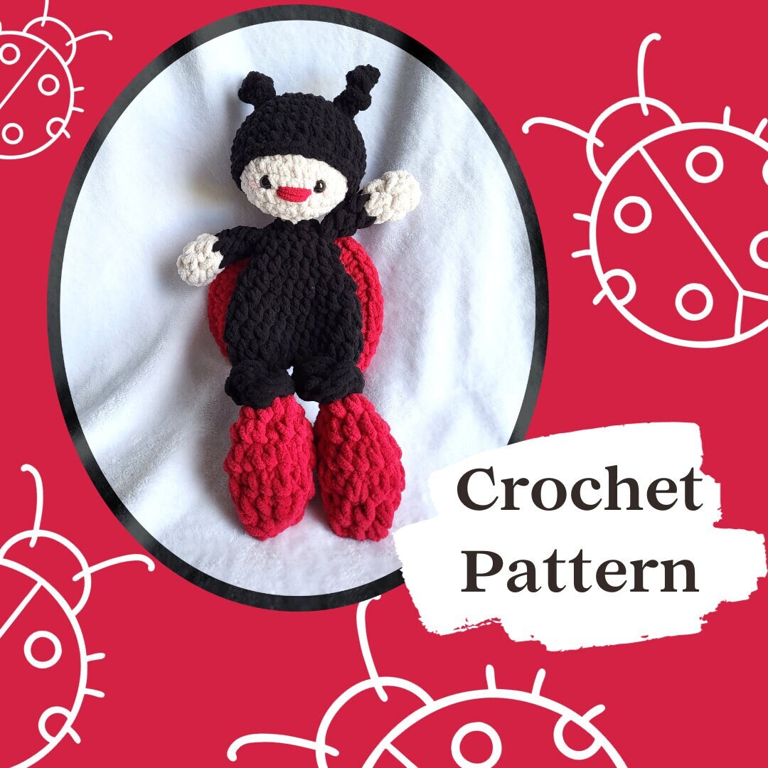 Levi the Ladybug Knotted Lovey Pattern Lovebug Snuggler Crochet Pattern Only Amigurumi Ladybug ...
