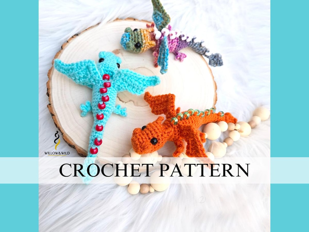 Beaded Fidget Dragon Crochet Pattern: Beginner Friendly, No Sew ...