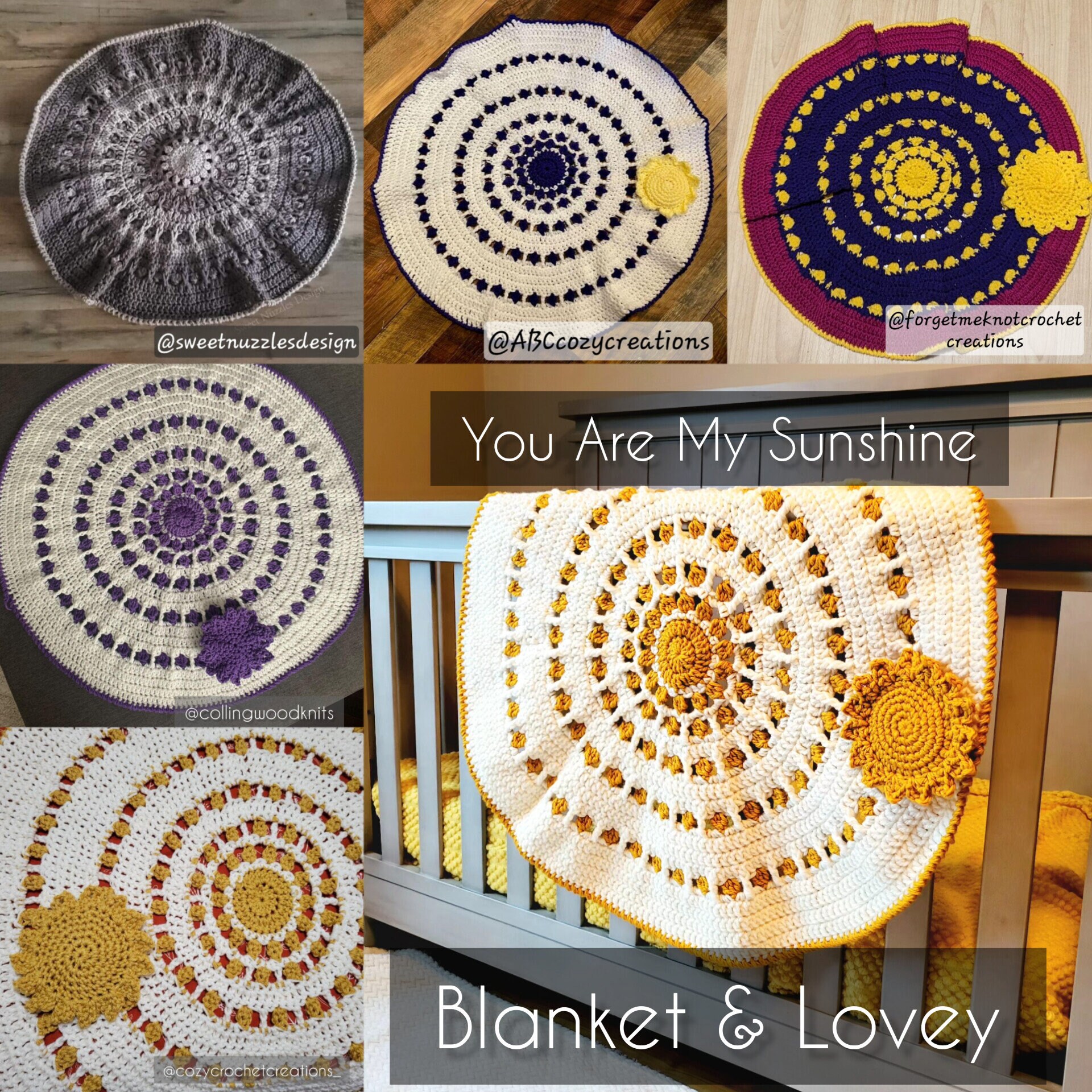 2in1 My Sunshine Baby Blanket & Lovey Crochet Pattern Sun Baby Blanket Crochet Sun Blanket ...