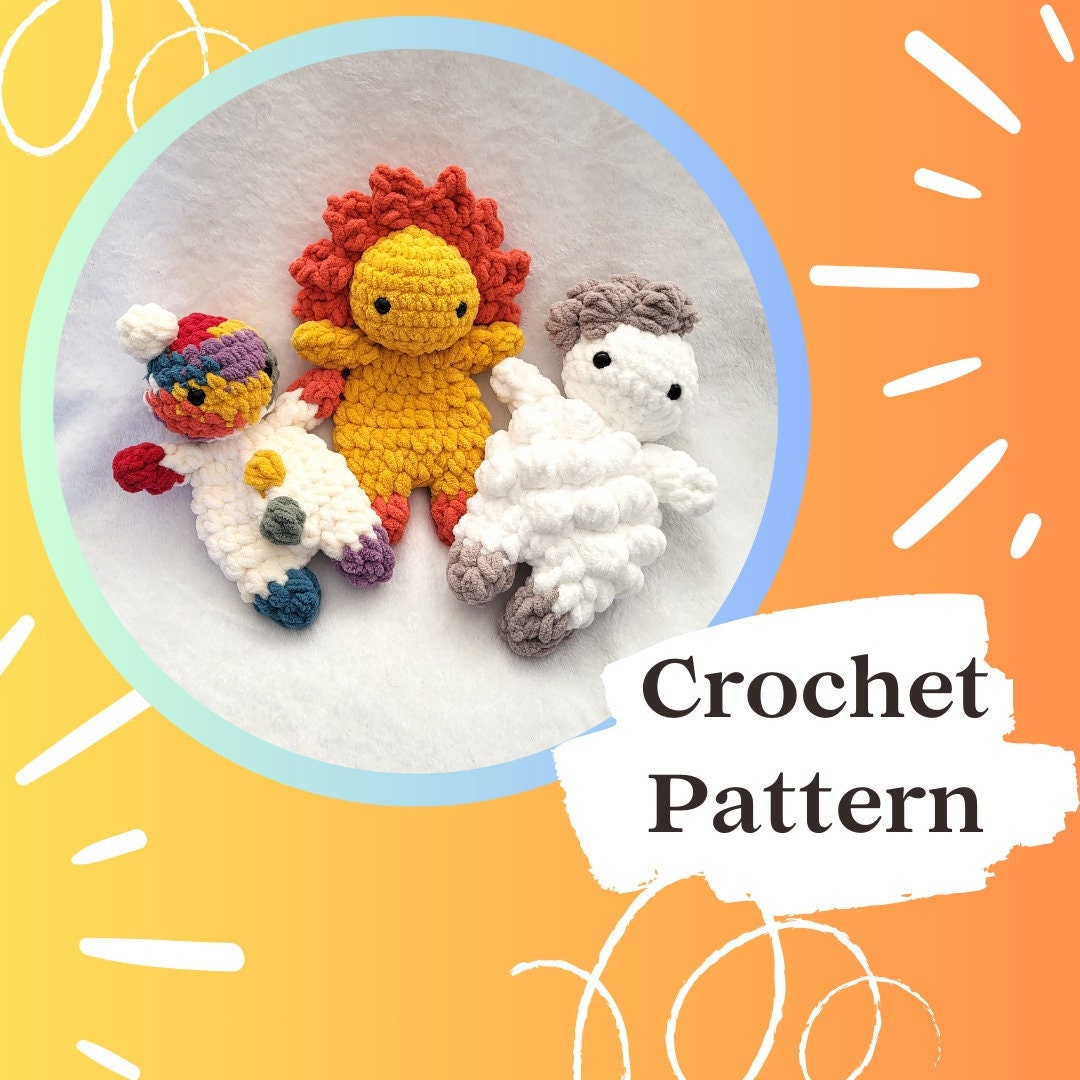 Three Sky Bub Patterns Astrology Crochet Pattern Sun Amigurumi Cloud ...