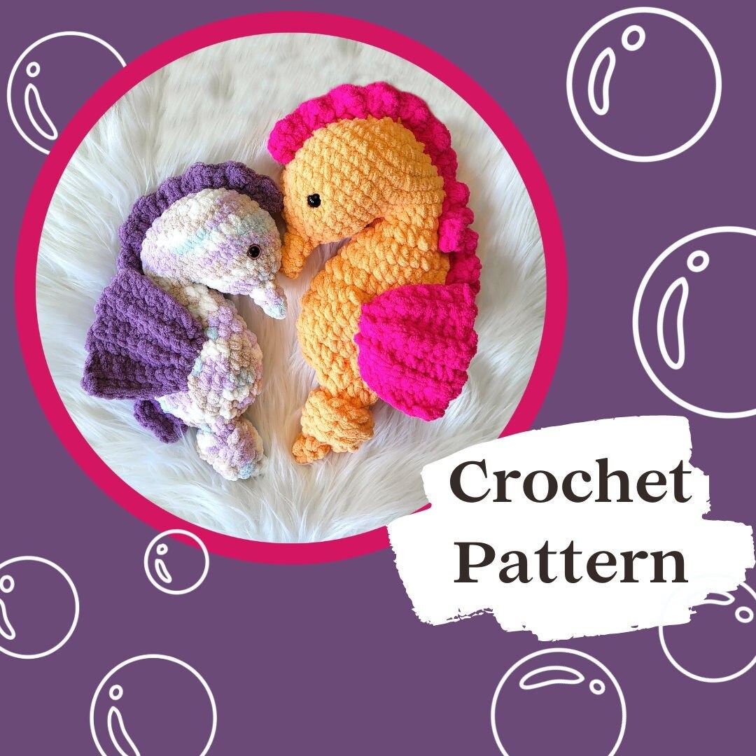 Melody the Seahorse Knotted Lovey Pattern Seahorse Crochet Pattern ...